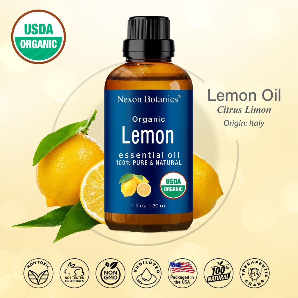 USDA Certified Organic Lemon Essential Oil | Nexon Botanics